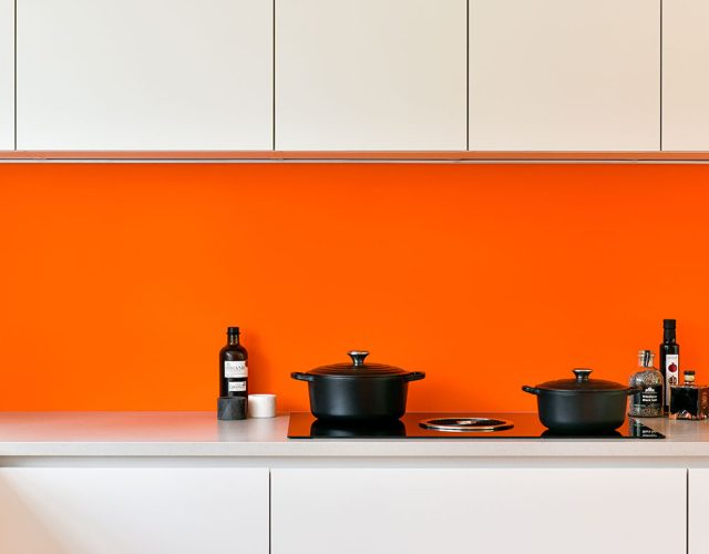 Fresh Orange, White And Wood Kitchen | Ashley Jay Kitchens