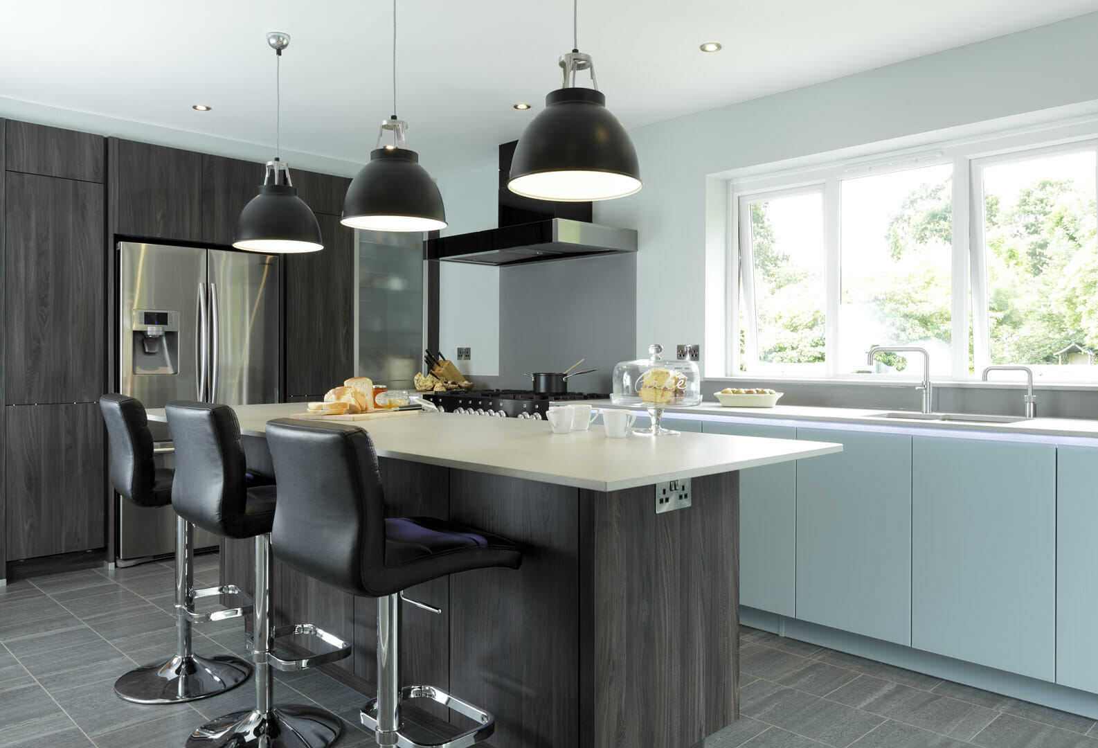 Contemporary Kitchen With an Aqua Finish | Ashley Jay Kitchens