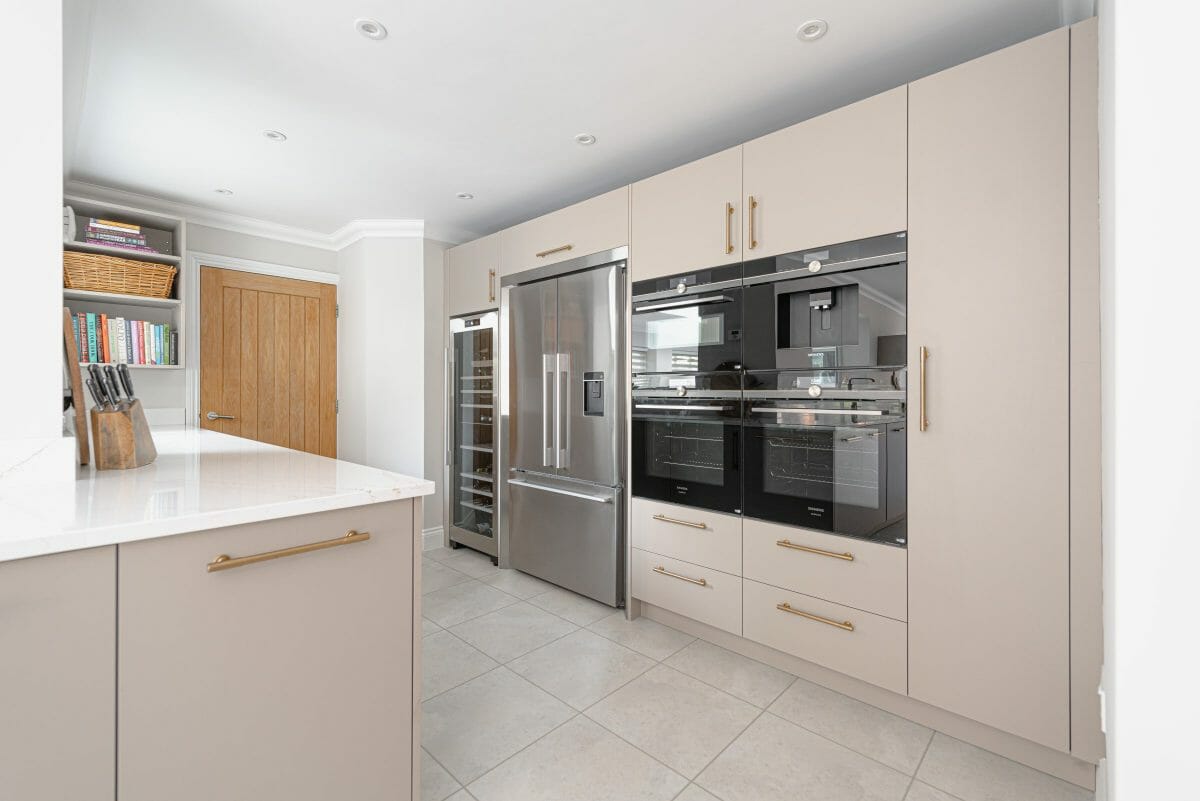 Timeless Flat Door Kitchen With Brass Handles - Ashley Jay - Luxury ...